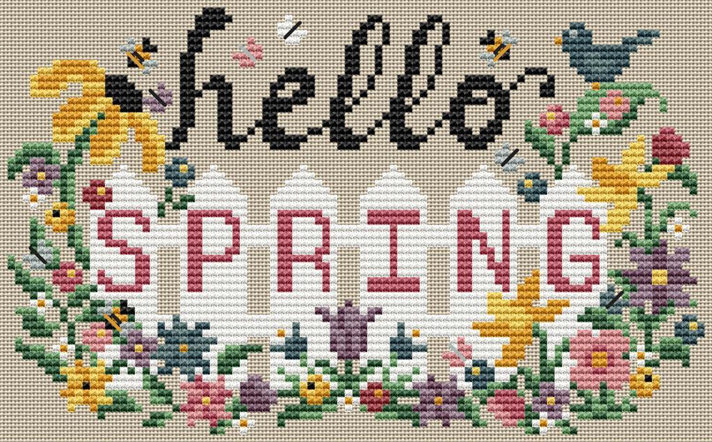 "Hello Spring" | Cross Stitch Pattern