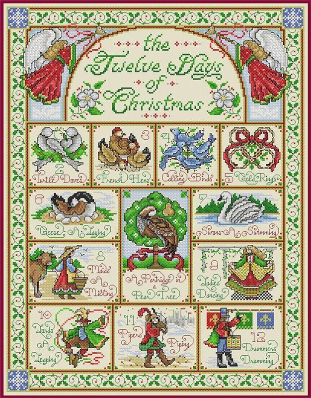"Twelve Days of Christmas" | Cross Stitch Pattern