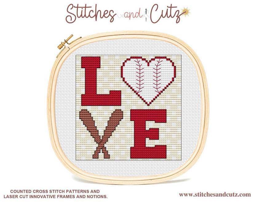 "LOVE Baseball" | Cross Stitch Pattern