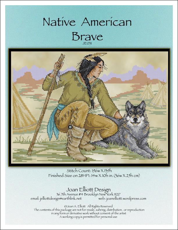 "Native American Brave" | Cross Stitch Pattern