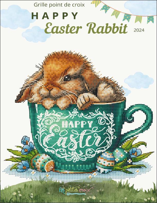 "Happy easter rabbit" | Cross Stitch Pattern