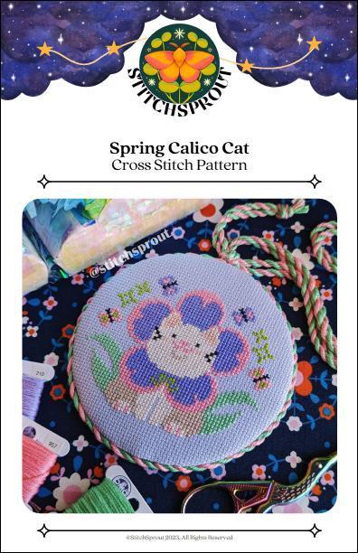 "Spring Calico Cat" | Cross Stitch Pattern