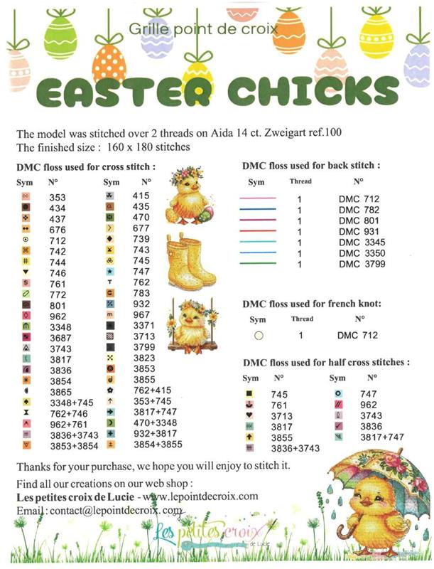 "Easter Chicks" | Cross Stitch Pattern