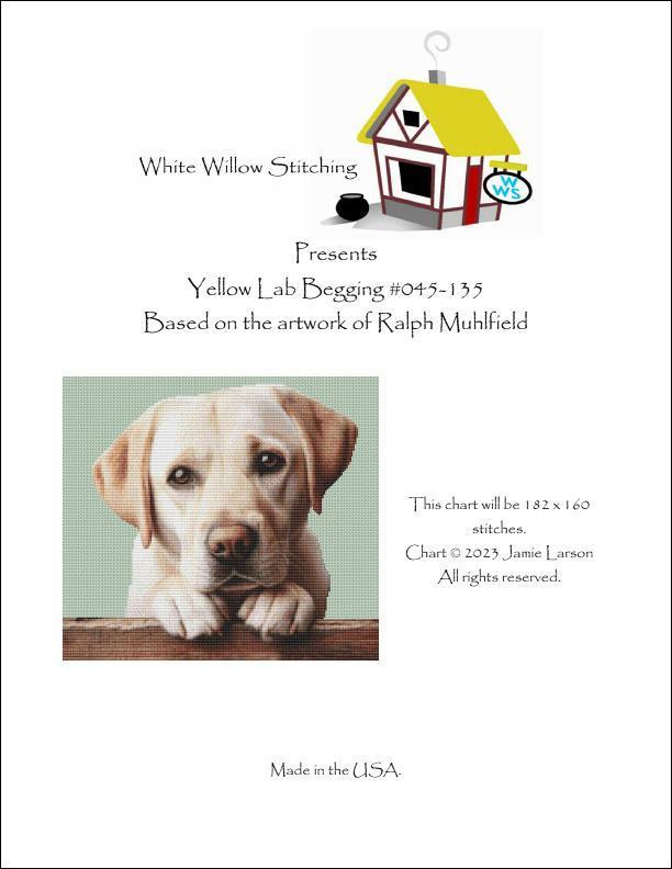 "Yellow Lab Begging" | Cross Stitch Pattern