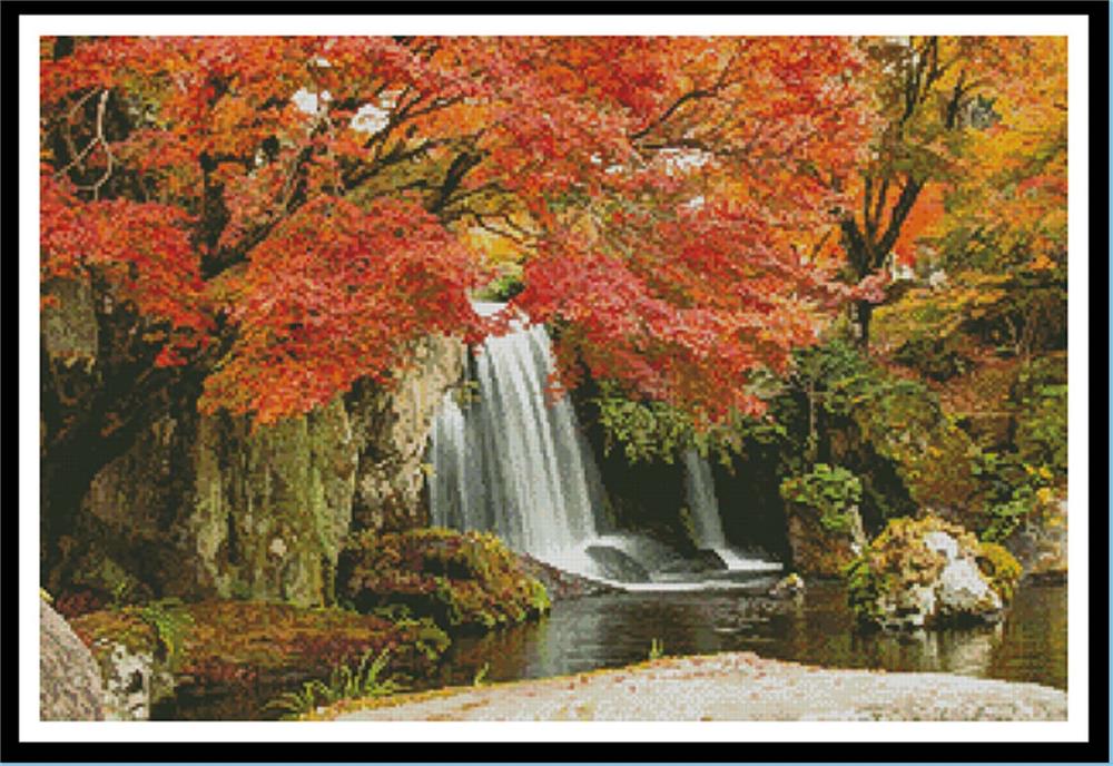 "Autumn Waterfall" | Cross Stitch Pattern