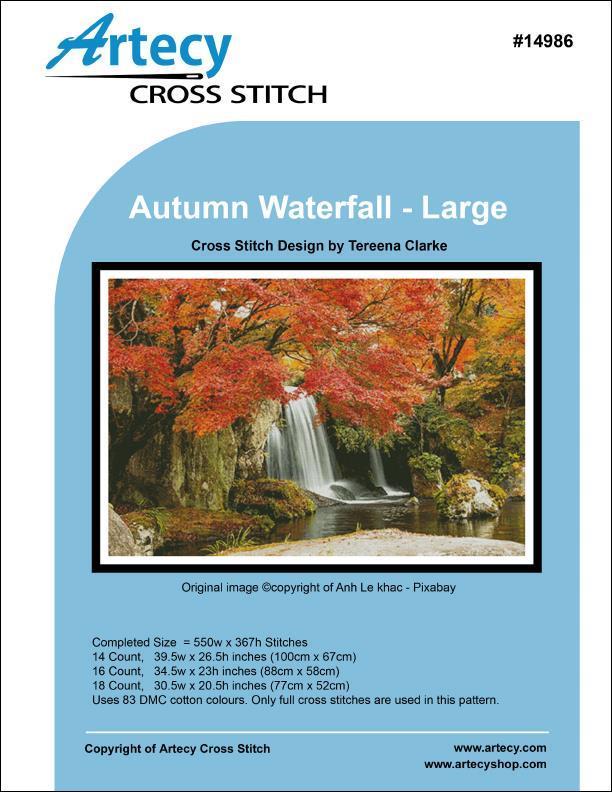 "Autumn Waterfall (Large)" | Cross Stitch Pattern