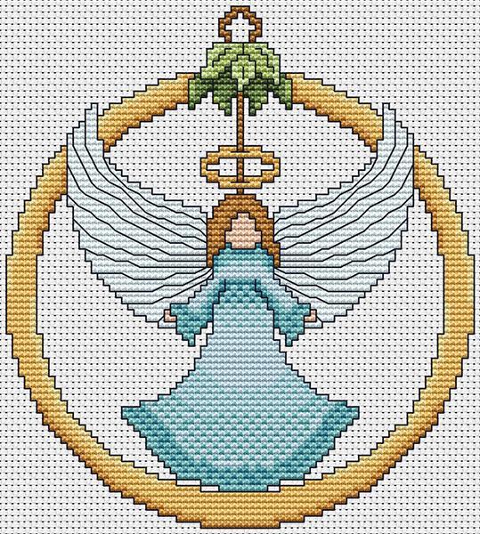 "Angel Ornament Round" | Cross Stitch Pattern