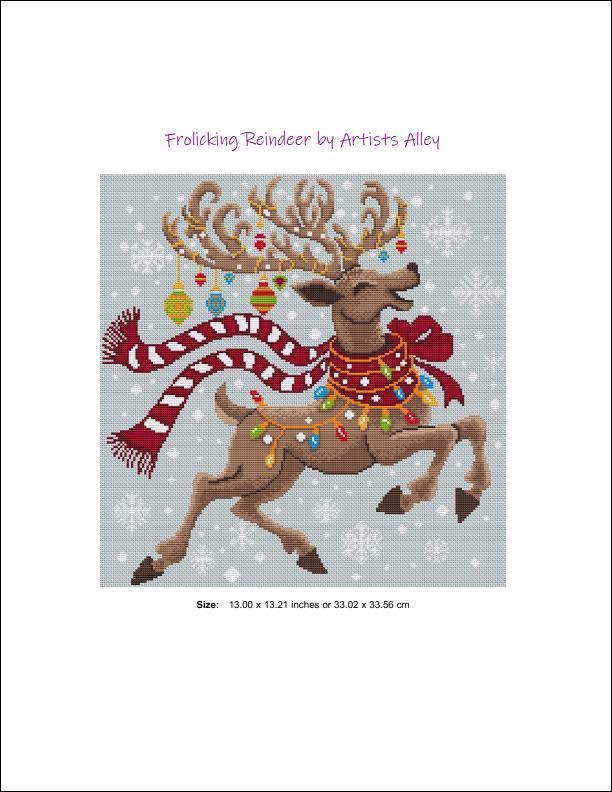 "Frolicking Reindeer" | Cross Stitch Pattern