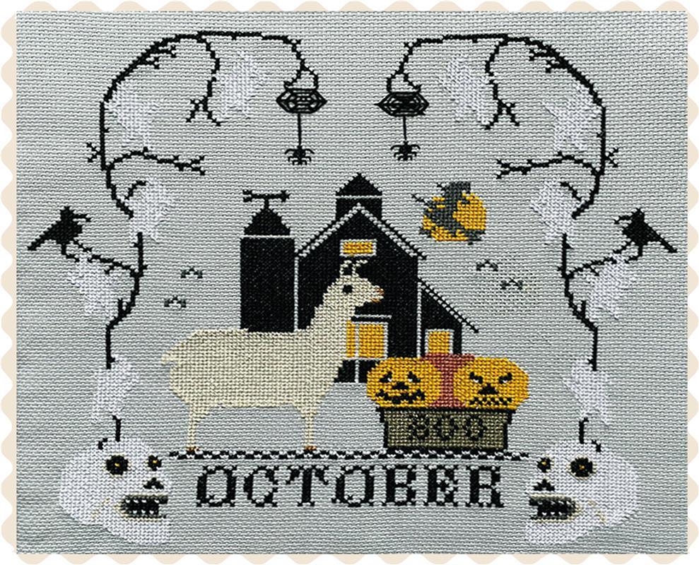"Barn Calendar October" | Cross Stitch Pattern