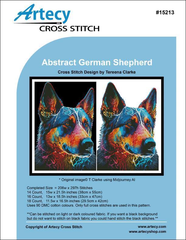 "Abstract German Shepherd" | Cross Stitch Pattern