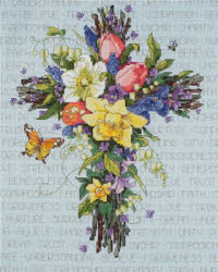 Spring Floral Cross (cross stitch kit)
