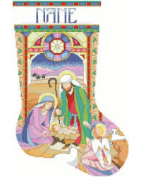 "Stained Glass Nativity Stocking" by Kooler Design Studio