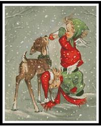 "Angels Feeding a Reindeer" by Artecy Cross Stitch