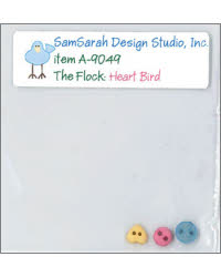 Flock-Heart Bird Emb Pack (cross stitch pattern)