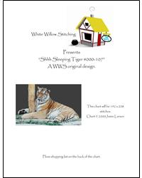 "Shhh! Sleeping Tiger" by White Willow Stitching
