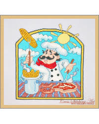 "BBQ Chef" by Cross Stitching Art