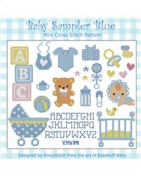 "Baby Sampler Blue" | Cross Stitch Pattern
