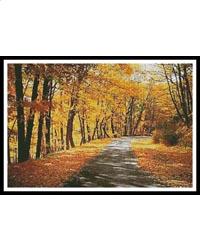 "Path through Autumn Trees" | Cross Stitch Pattern
