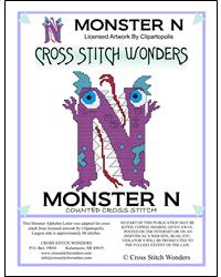 "Monster Letter N" | Cross Stitch Pattern