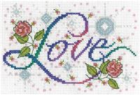 "Love" | Cross Stitch Kit at Everything Cross Stitch