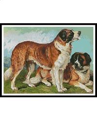 "Rough Coated St Bernard" | Cross Stitch Pattern