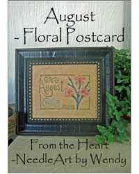 "Floral Postcard - August" | Cross Stitch Pattern