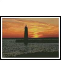 "Muskegon Lighthouse at Sunset"