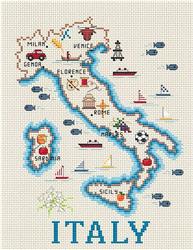 "Italy Map" | Cross Stitch Pattern