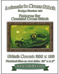 "Green Python Closeup" | Cross Stitch Pattern