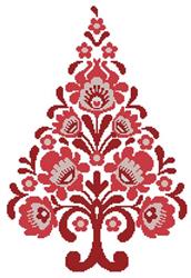 "Polish Folk Art Christmas Tree Red"