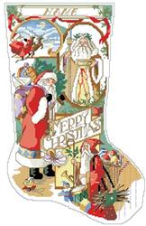 "Santa Collage Stocking" | Cross Stitch Pattern