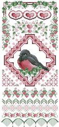 "Bird Sampler Pink Bird" | Cross Stitch Pattern