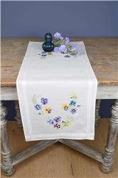 "Pretty Pansies Table Runner" | Cross Stitch Kit