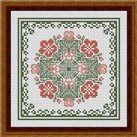 "November Hearts Square with Pansies"