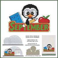 "Monthly Penguin - SEPTEMBER" | Cross Stitch Pattern