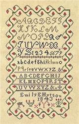 "Emily E. Hutson 1843" | Cross Stitch Pattern