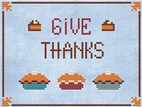 "Give thanks" | Cross Stitch Pattern