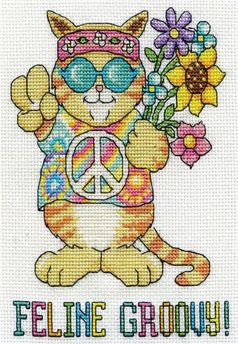 "Feline Groovy" | Cross Stitch Kit
