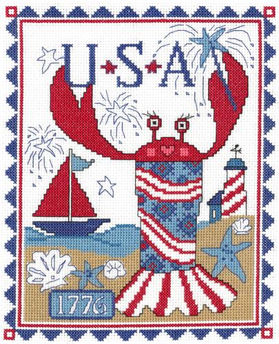 Liberty Lobster | Cross Stitch Pattern