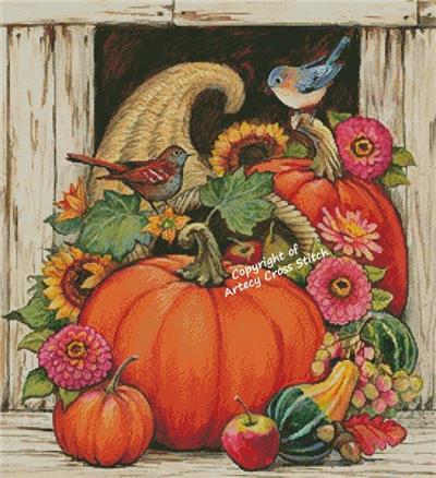 Cornucopia Pumpkins | Cross Stitch Pattern