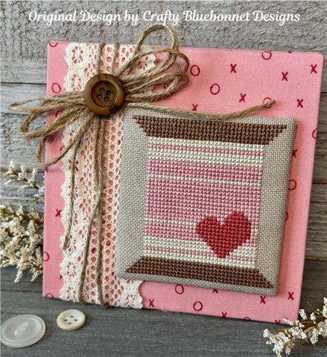 Heart With Stripes Spool | Cross Stitch Pattern