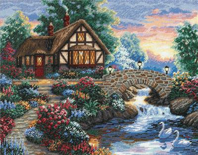 Twilight Bridge (cross stitch kit)