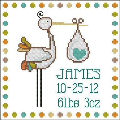 "Stork Baby Announcement Boy" by PinoyStitch