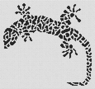 "Tribal Salamander" by White Willow Stitching