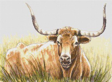 "Texas Longhorn" by White Willow Stitching