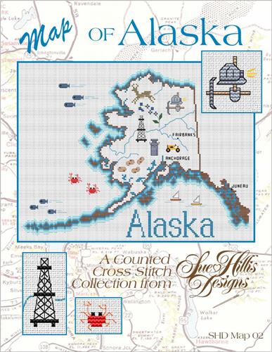 "Alaska Map" by Sue Hillis Designs
