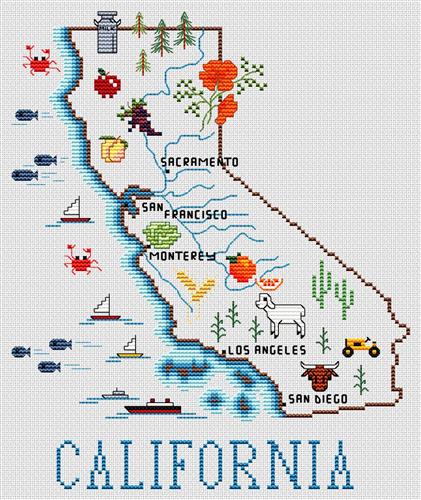 "California Map" by Sue Hillis Designs