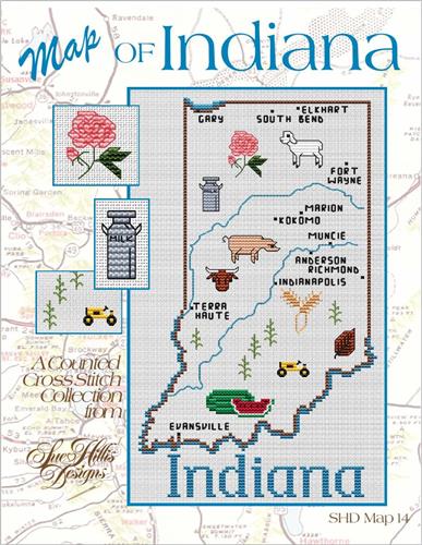 "Indiana Map" by Sue Hillis Designs