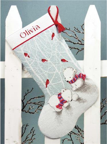 Snow Bears Stocking cross stitch kit
