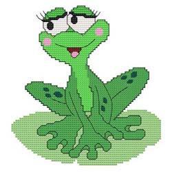 "Funny Frog Lily Pad" by Cross Stitch Wonders